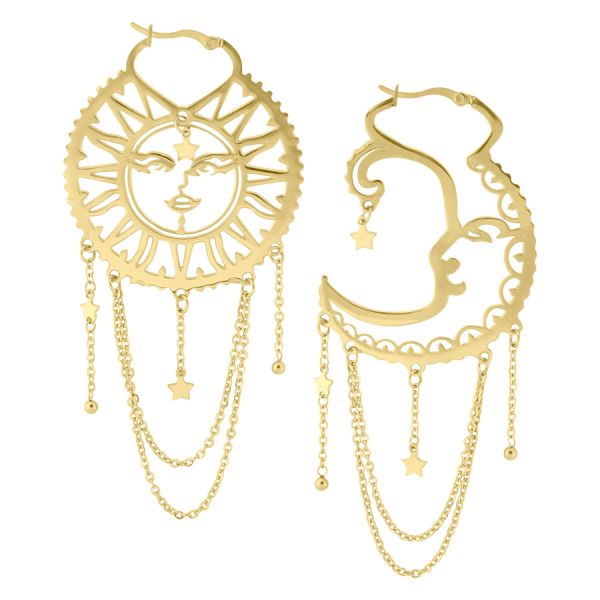 Old School Sun and Moon Hoops – The Vintage Carousel