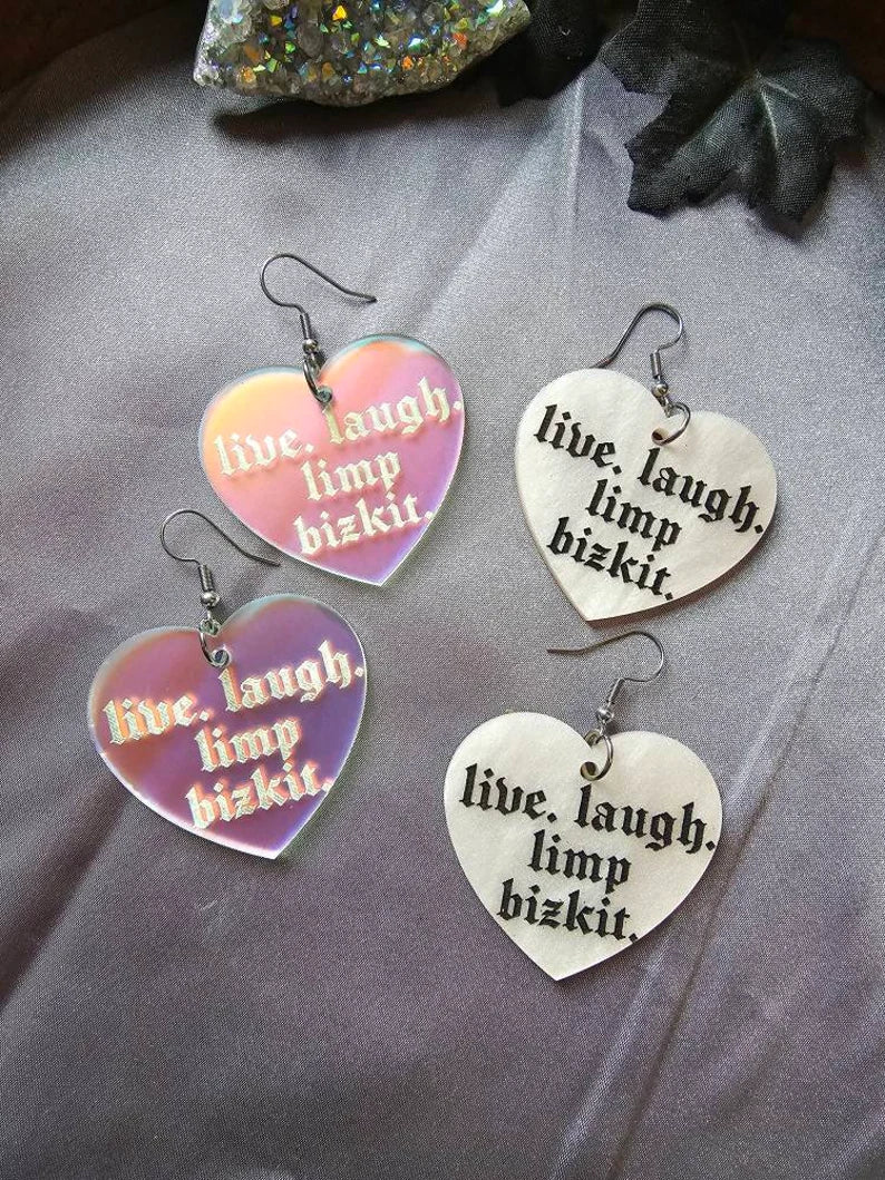 Live Laugh Limp Bizkit Laser Cut Acrylic Earrings – The Vintage Carousel